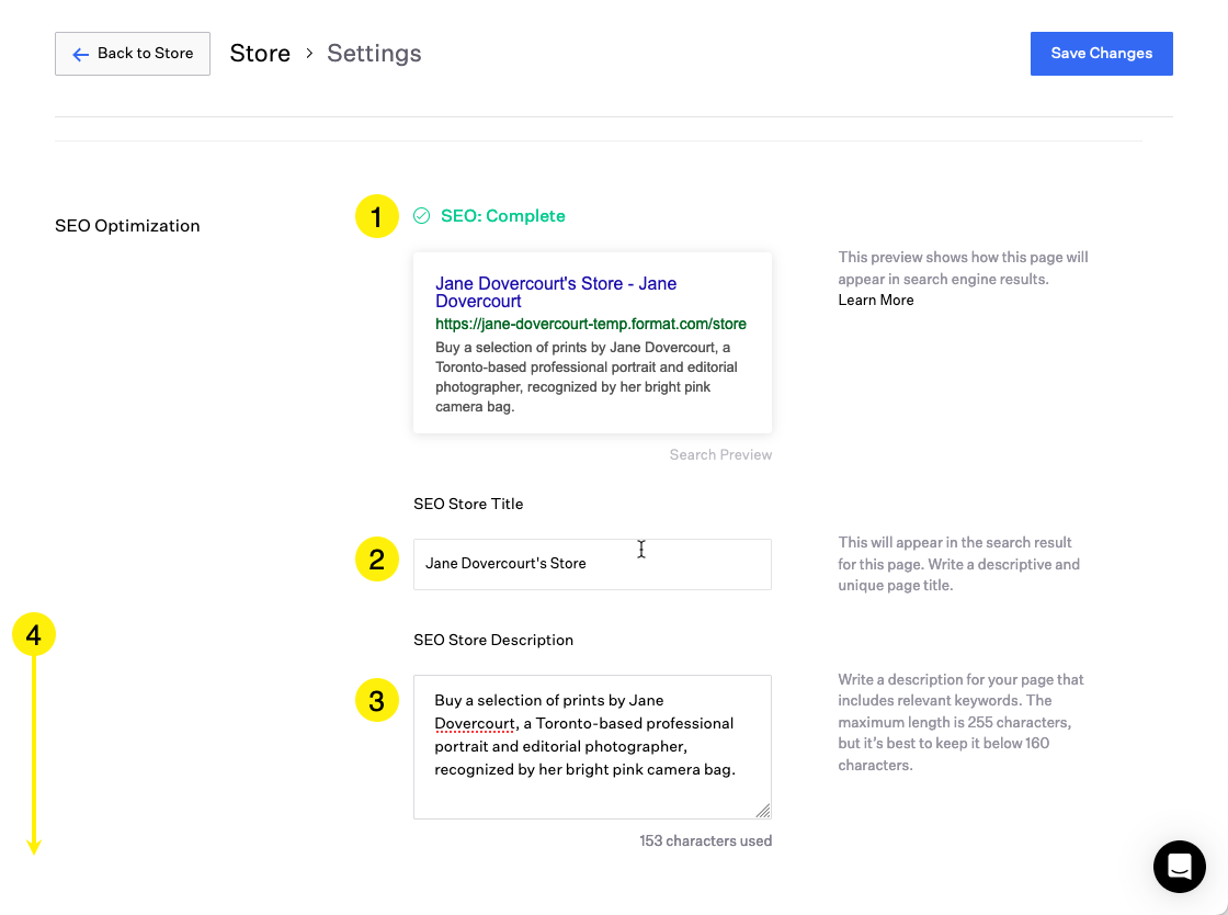 Store Settings – Format Help Desk