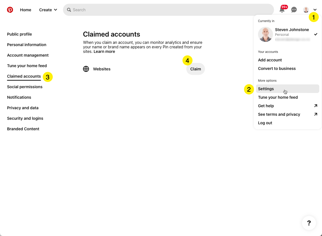 Claiming your website with Pinterest – Format Help Desk