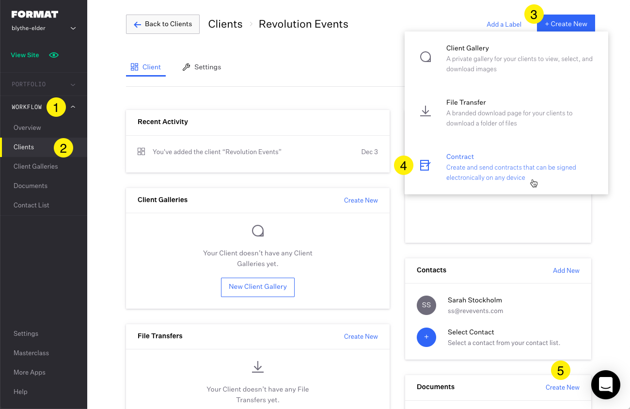 Creating a Contract – Format Help Desk