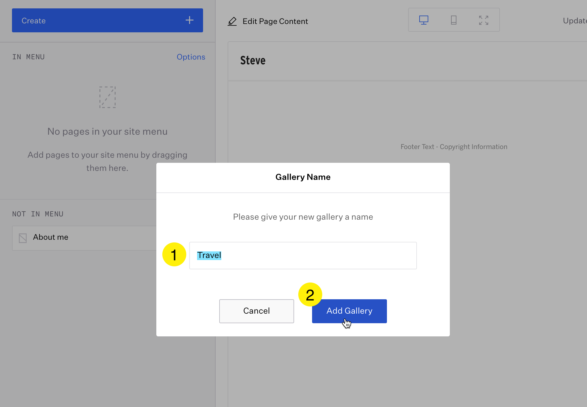 Create new pages (instead of starting with Example Pages) – Format Help Desk
