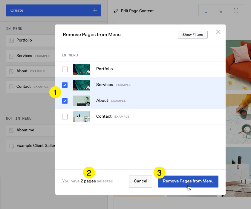 Remove Pages from Menu – Format Help Desk