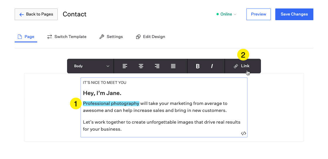 How to create text (hypertext) links in a Custom Page – Format Help Desk