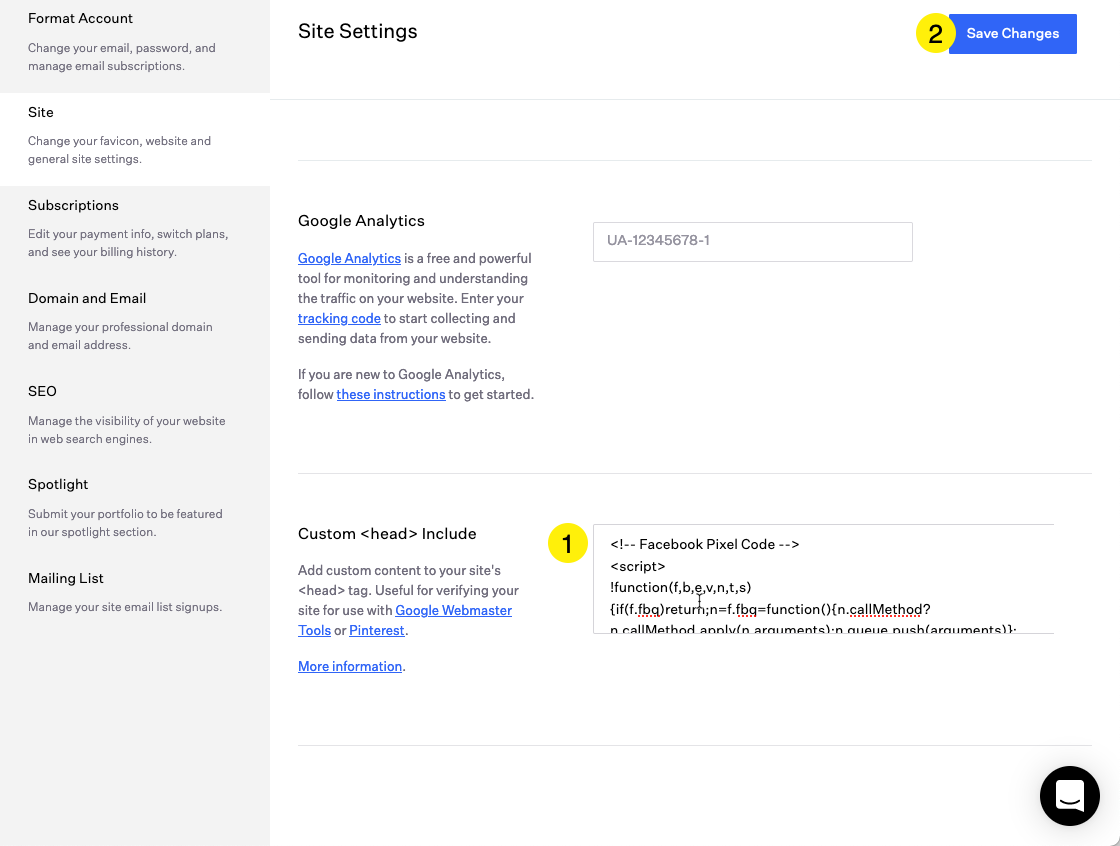 Adding Facebook Pixel code – Format Help Desk Adding Facebook Pixel code – Format Help Desk