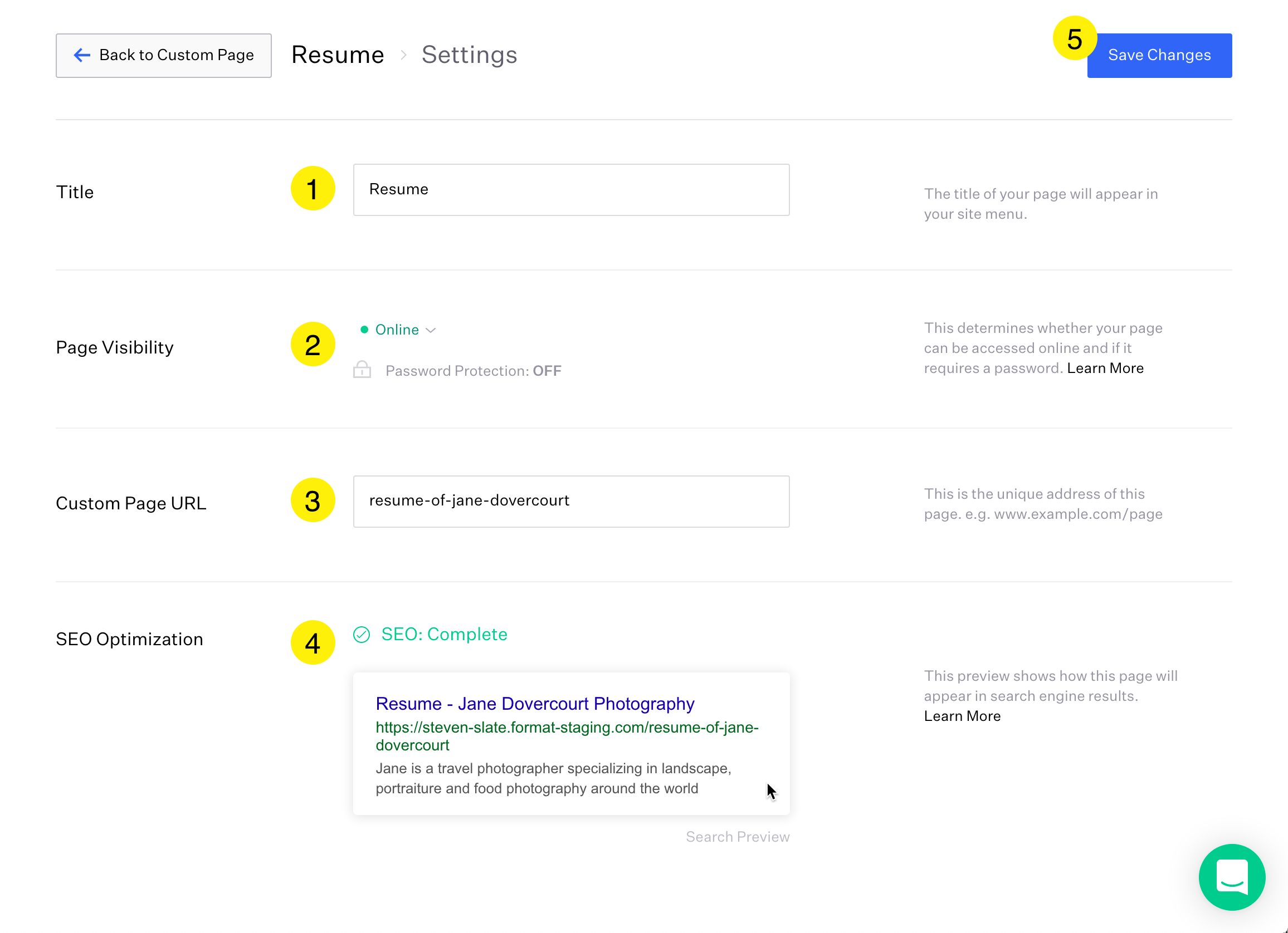 Custom Page overview – Format Help Desk